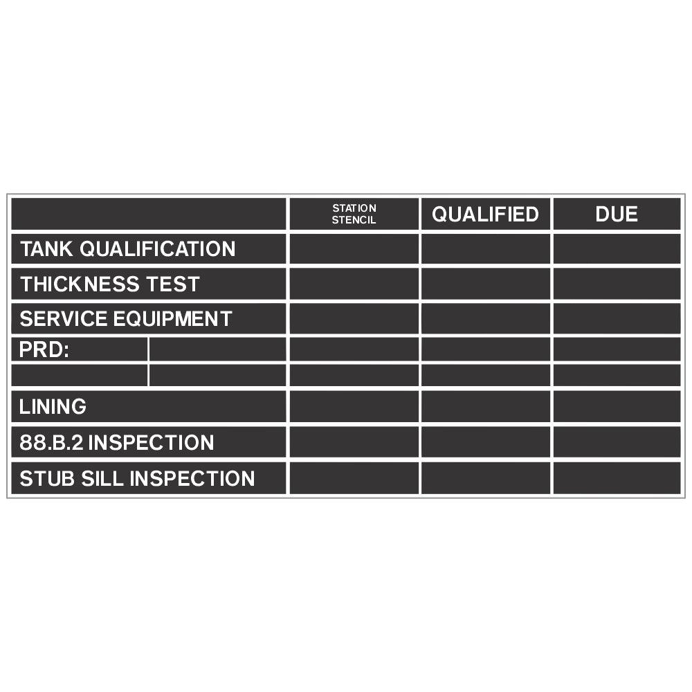 Tank Qualification Decal-Black – Online Railcar Decals and Screen Printing™