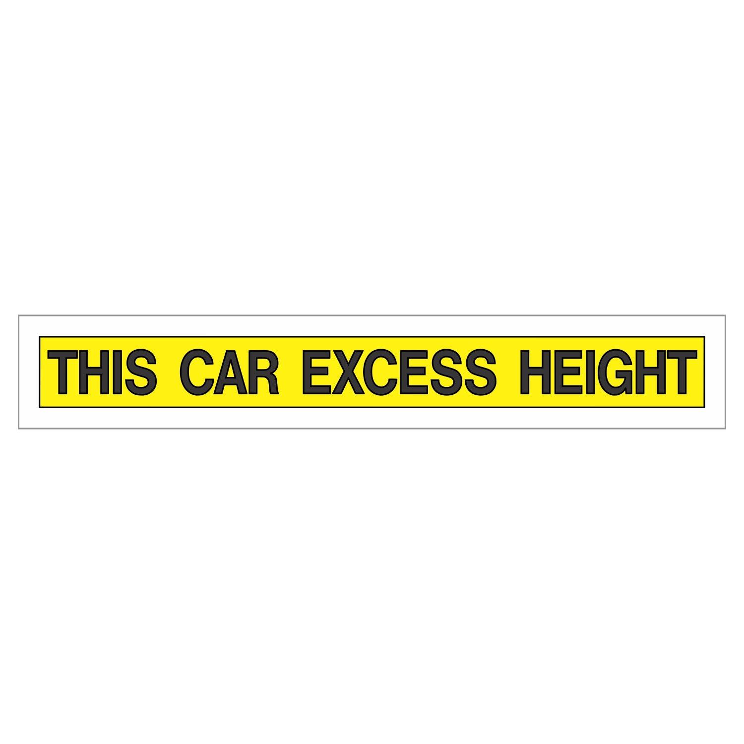 This Car Excess Height Decal – Online Railcar Decals and Screen Printing™